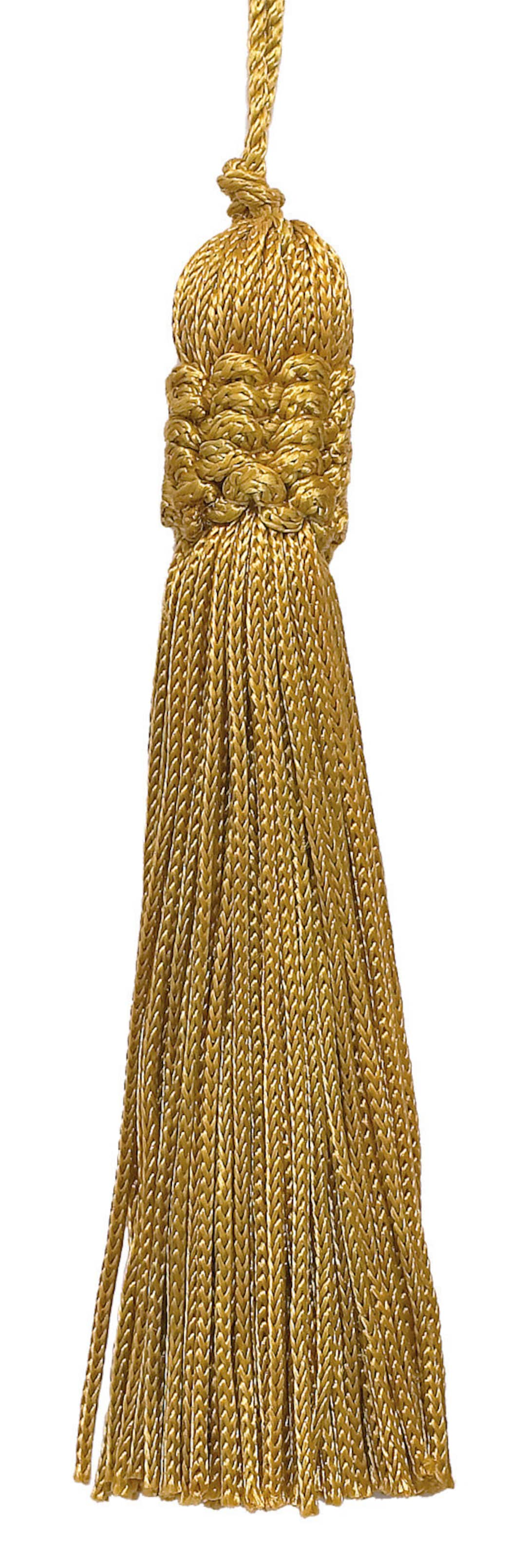Set of 10 Antique Gold Crown Head Chainette Tassel, 4 Inch Long With 2 ...