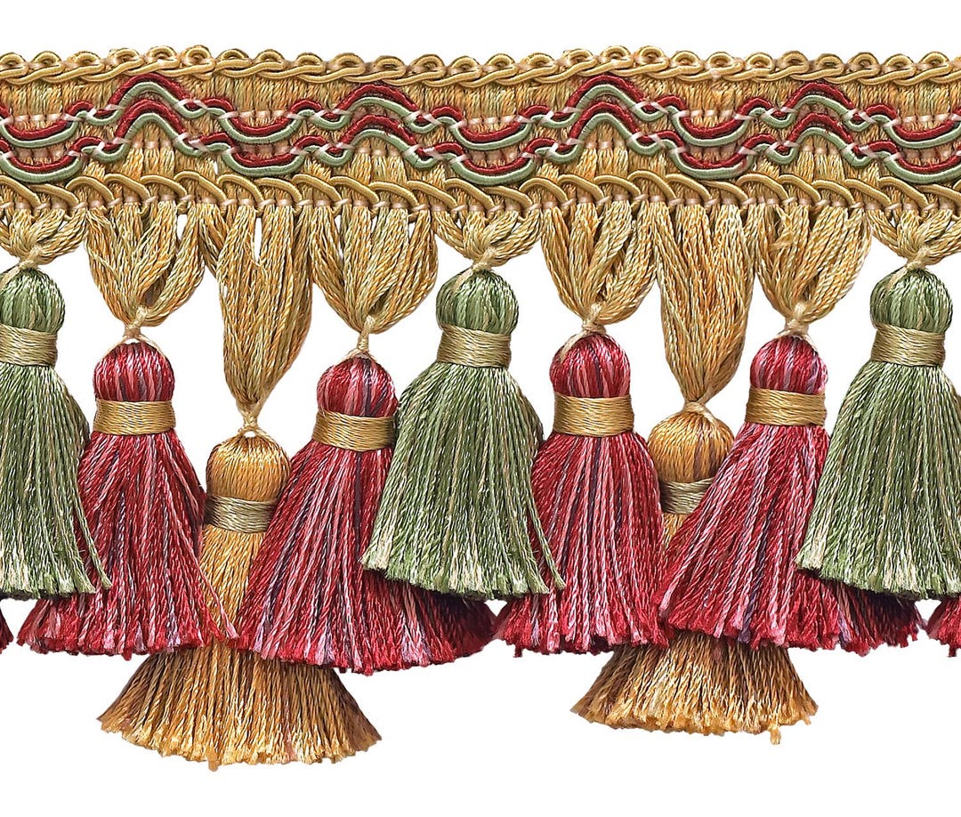 DÉCOPRO 3 3/4" (9.5cm) Long Tassel Fringe Trim # TFI2, Holiday Red ...
