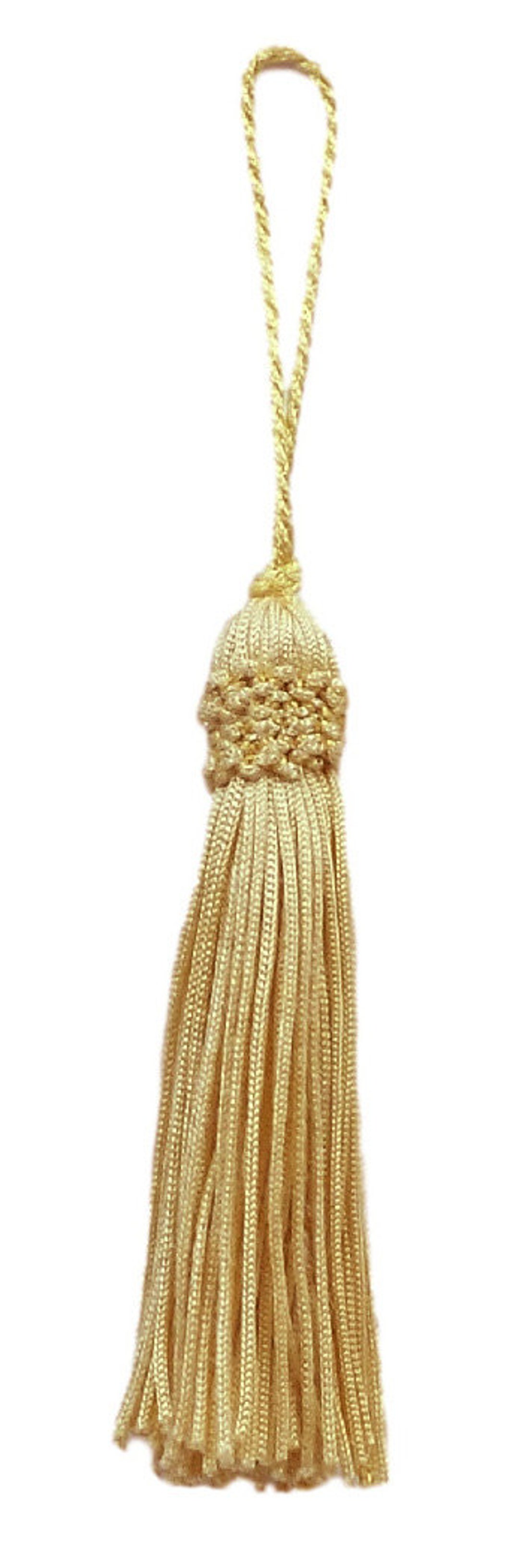 Set of 10 Light Gold Crown Head Chainette Tassel, 3 Inch Long With 2 ...