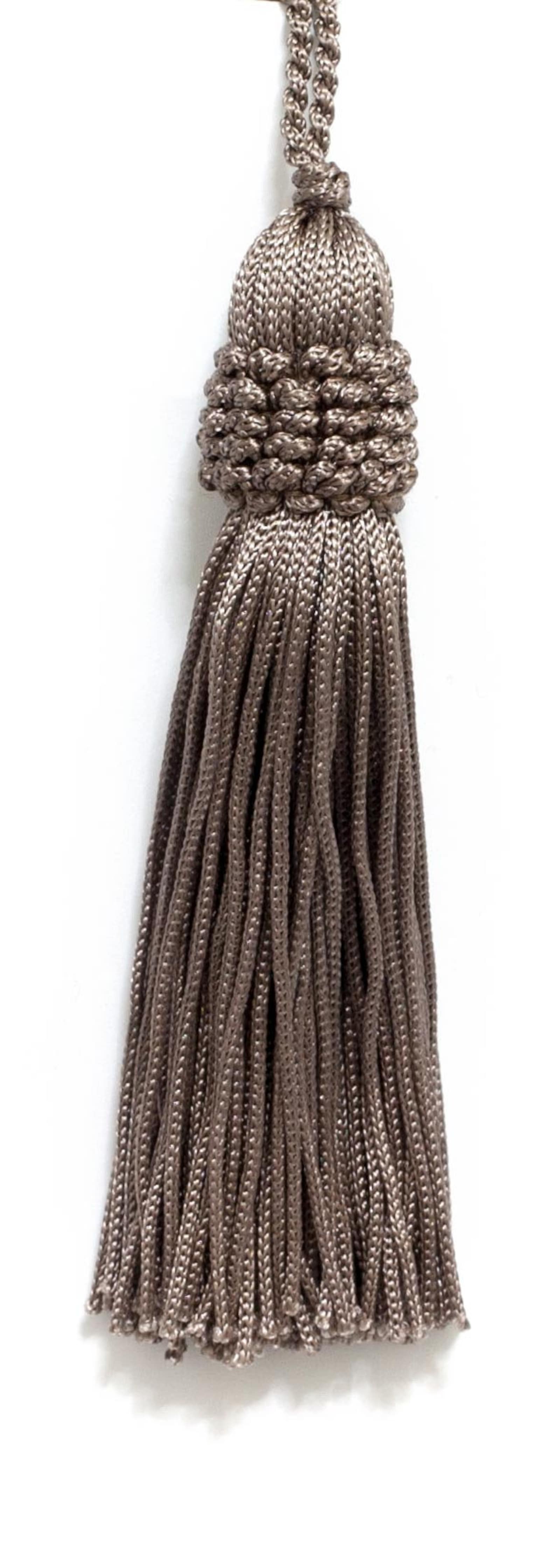 Set of 10 Taupe Crown Head Chainette Tassel, 4 Inch Long With 2 Inch ...