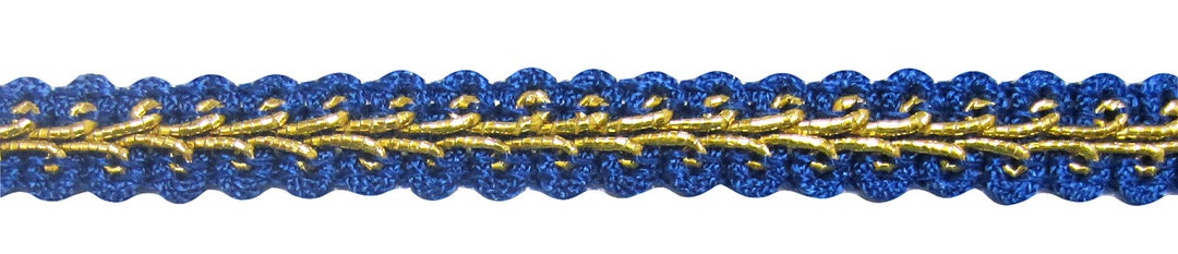 1/2" (1cm) French Gimp Braid Trim # FGS, Golden Royal Blue #I6FG ...