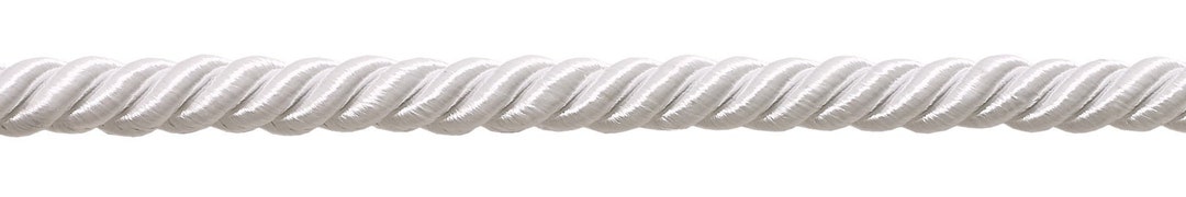 3/8 1cm Decorative Twisted 3-ply Rope Cord Trim style 0038NL, Pure ...