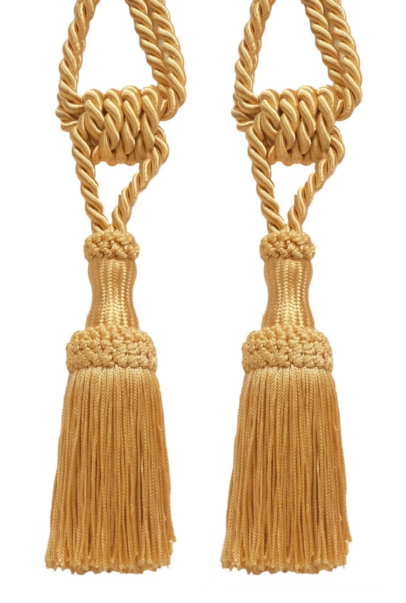 Pair of Premium Decorative Light Gold Chainette Tiebacks 5 | Etsy