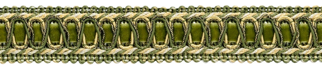 1" (2.5cm) Vintage Velvet Ribbon Gimp Braid Trim # 100HG, Olive Garden ...
