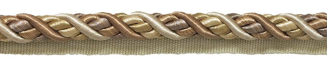 7/16" (1cm) Braided Rope With Lip | Cord Trim (0716BL), Taupe Beige ...