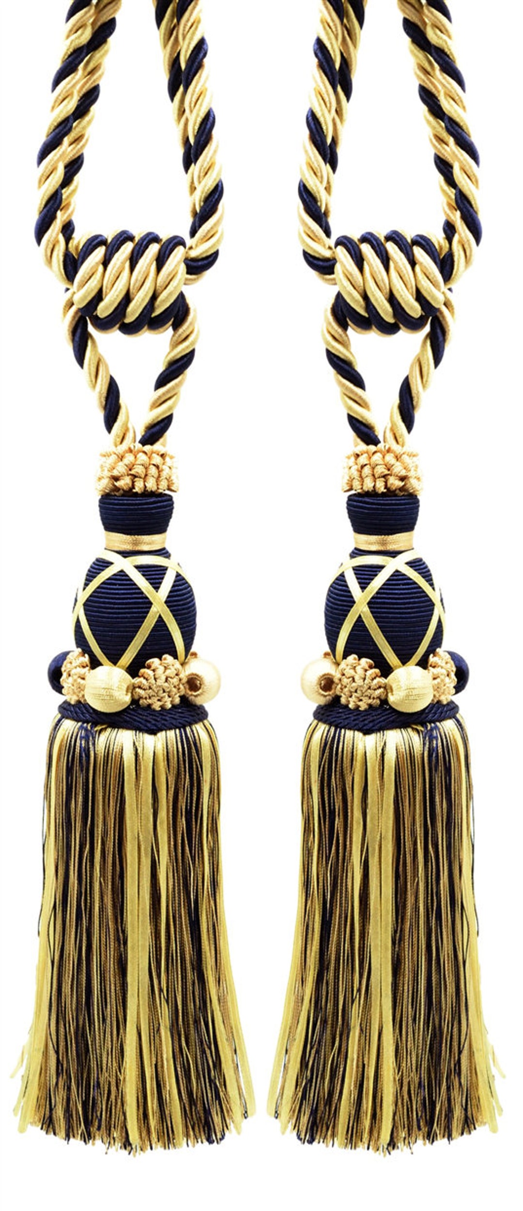 Set of 2 Elegant / Dark Sapphire Glow / Tassel Tieback / 11 Inch Tassel ...