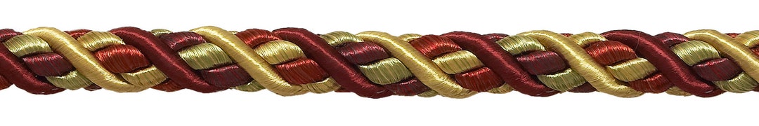 7/16" Large Decorative 6-ply Rope Cord Trim # 716BNL, Autumn Leaves Red ...