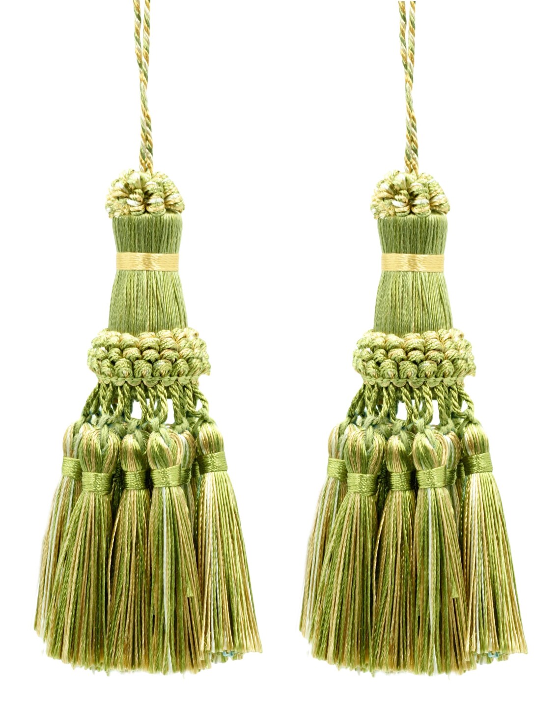 DÉCOPRO Hand Crafted 4" (10cm) Key Tassel, 3" (7.5cm) Loop# NKT, Olive ...