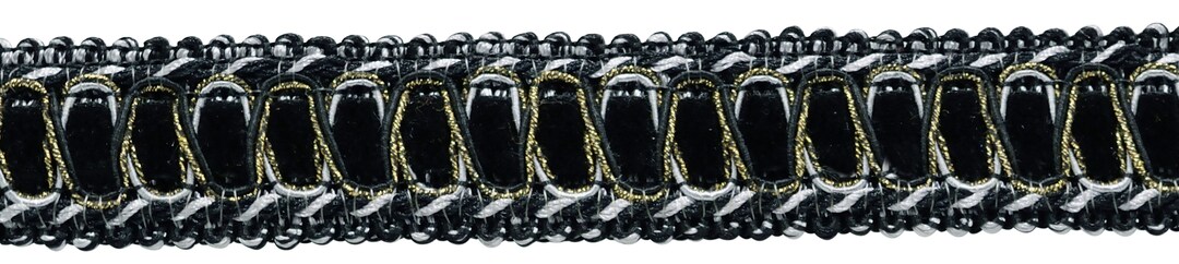 1" Vintage Velvet Ribbon Gimp Braid Trim # 100HG, Silver Grey, Black # ...