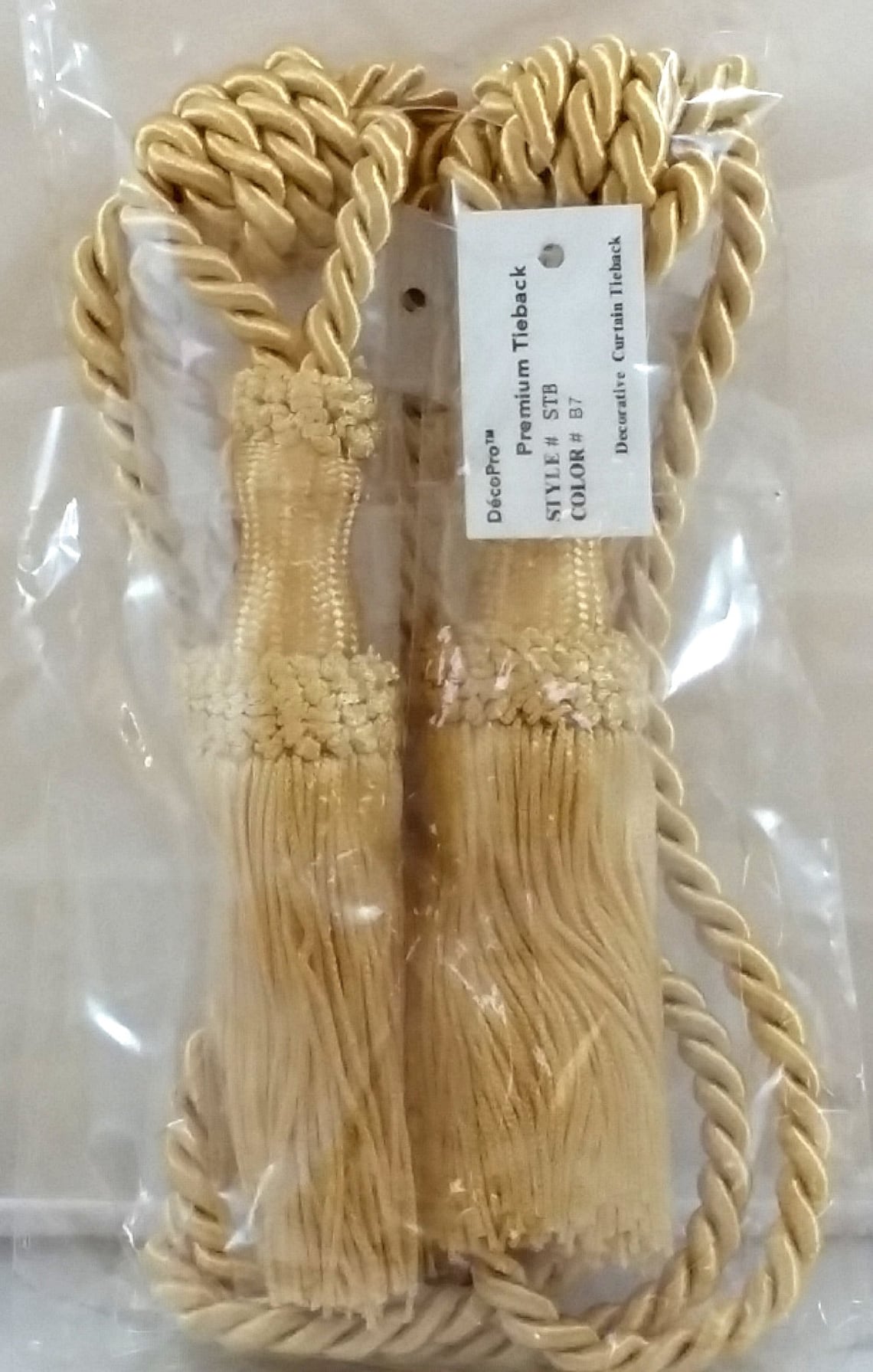 Pair of Premium Decorative Light Gold Chainette Tiebacks 5 - Etsy