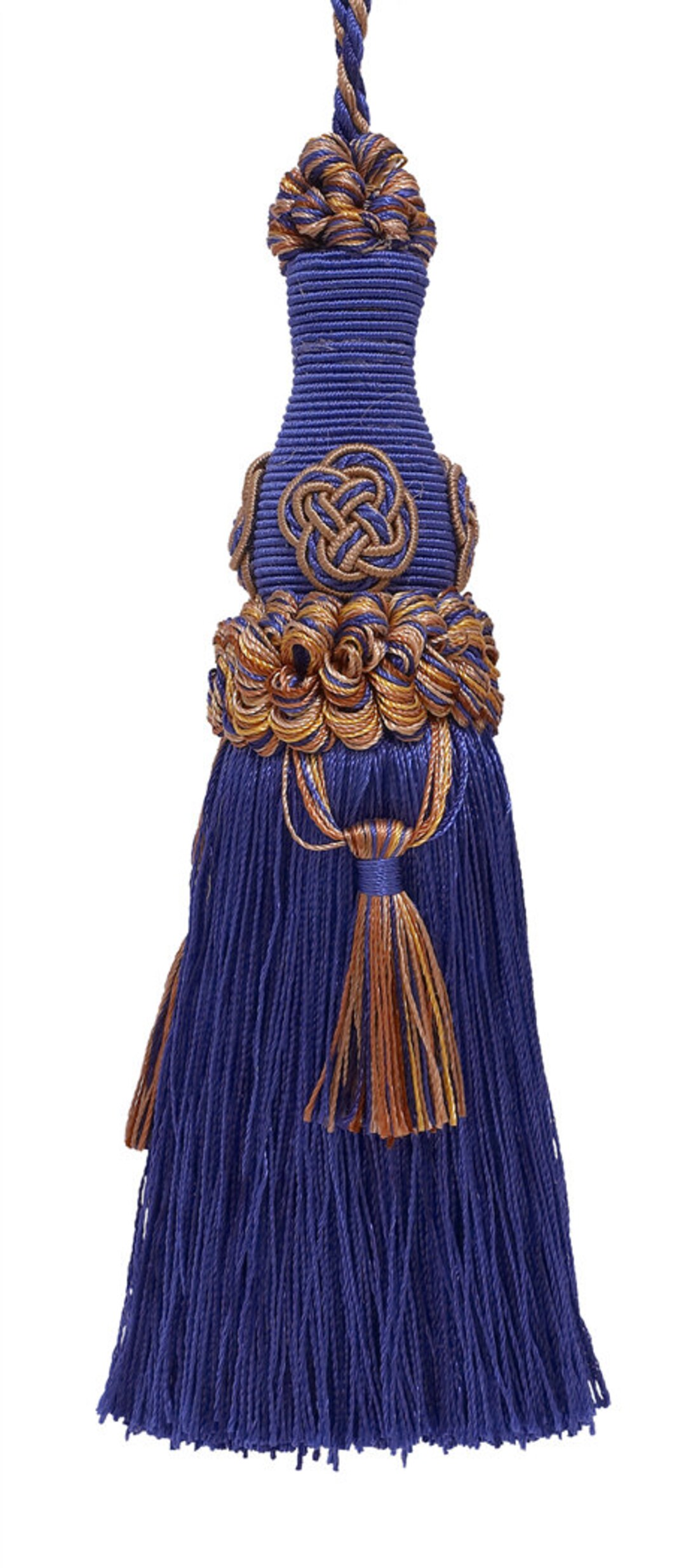 Elegant 6" (15cm) Key Tassel, 4" (10cm) Loop Accented With Rosette and ...