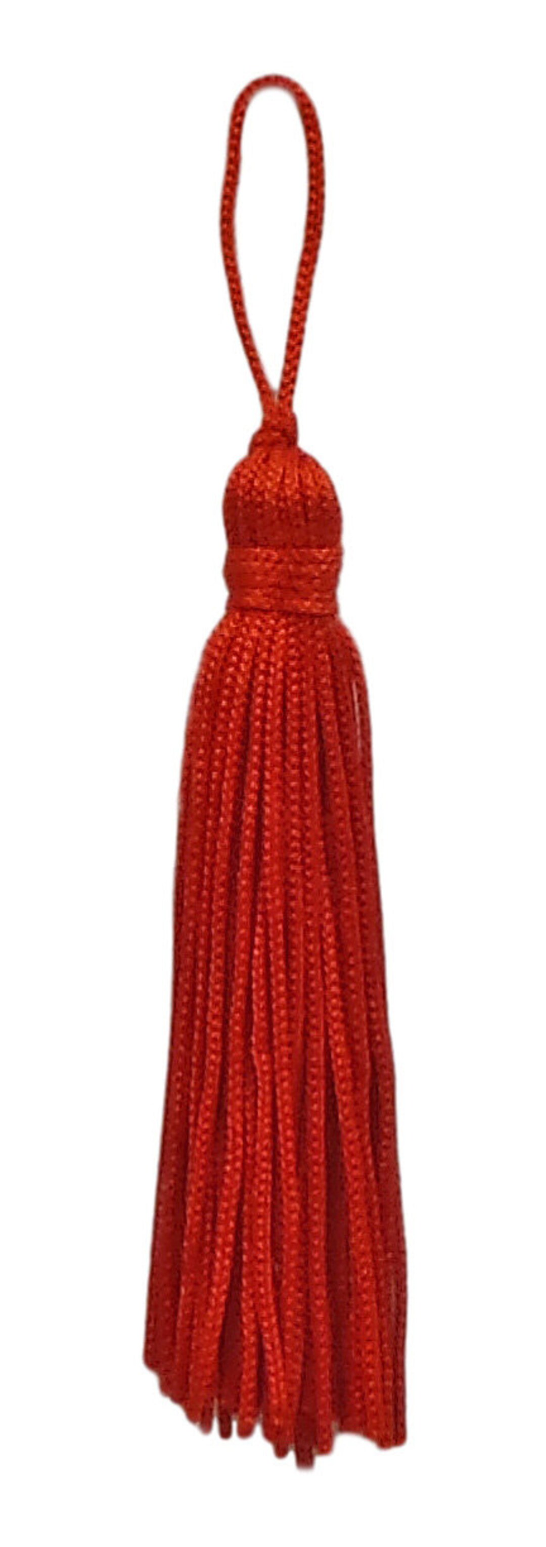 3" (7.5cm) Basic Chainette Tassel | Craft Tassel (RT03), Cherry Red # ...