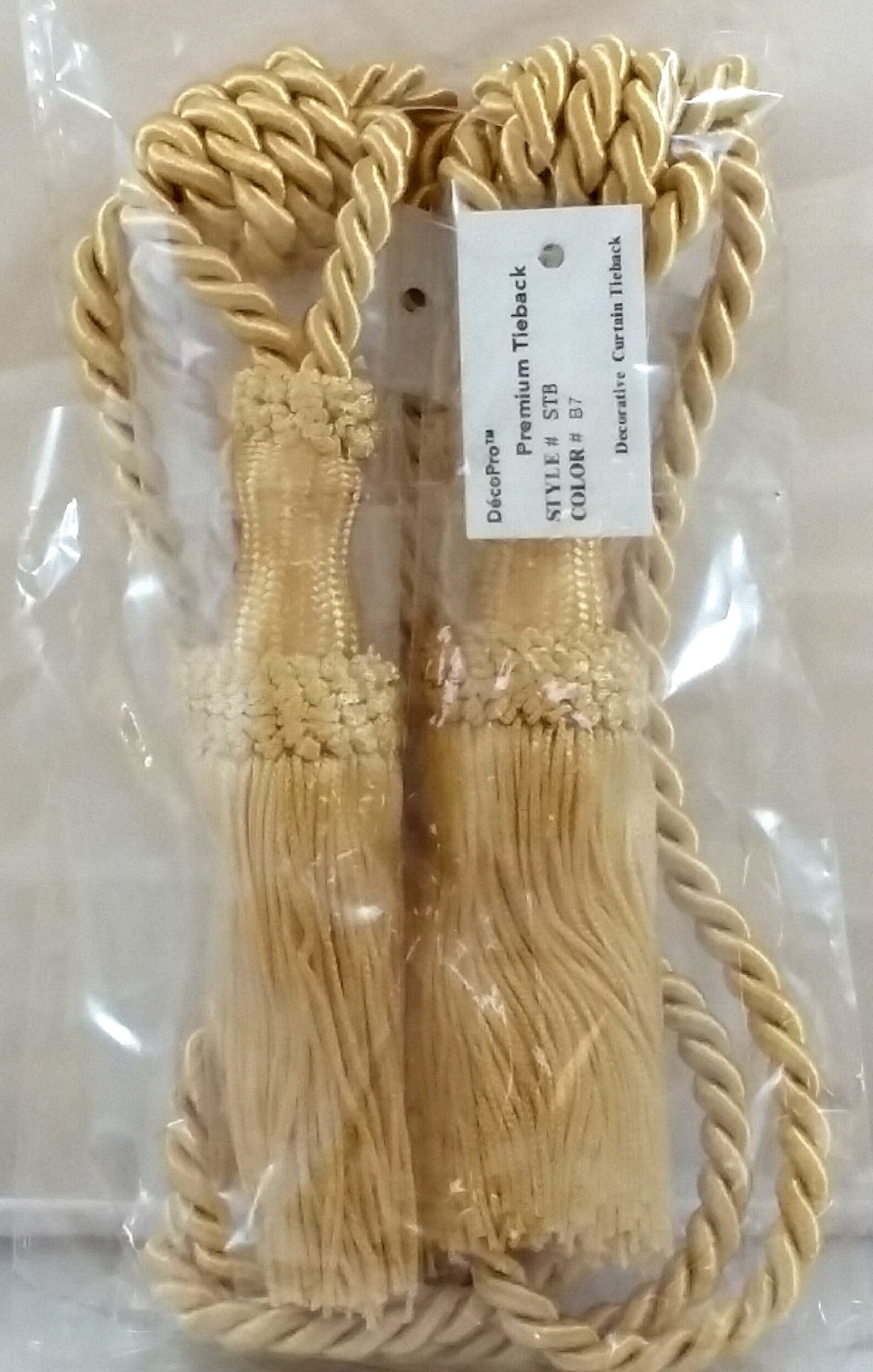 Pair of Premium Decorative Light Gold Chainette Tiebacks 5 | Etsy