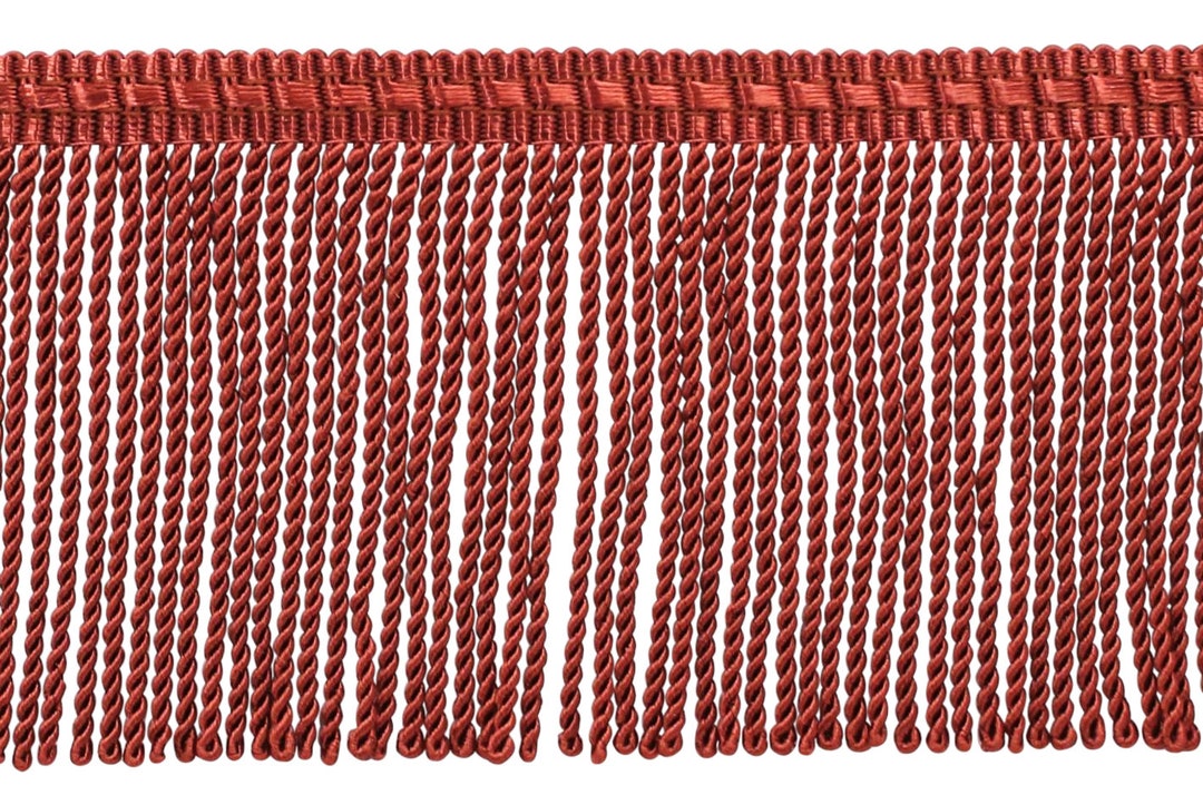 3" (7.5cm) Thin Bullion Fringe Trim With Fancy Woven Gimp Header (style ...