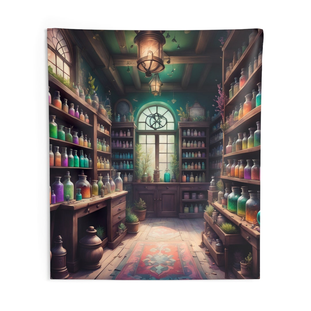 Apothecary With a Window - Indoor Wall Tapestries - Etsy