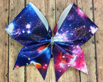 Galaxy cheer bows | Etsy