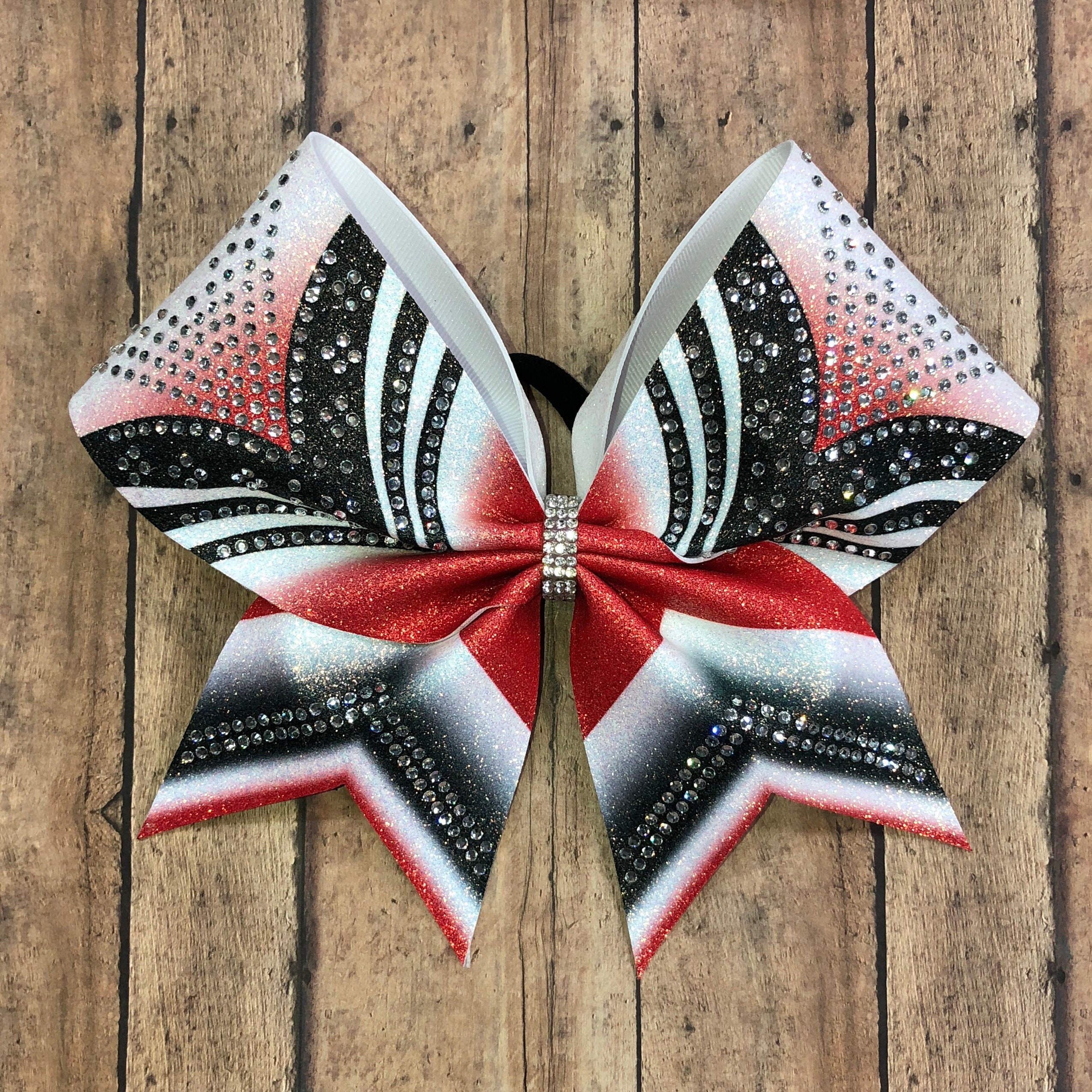 Red Rhinestone Cheer Bows