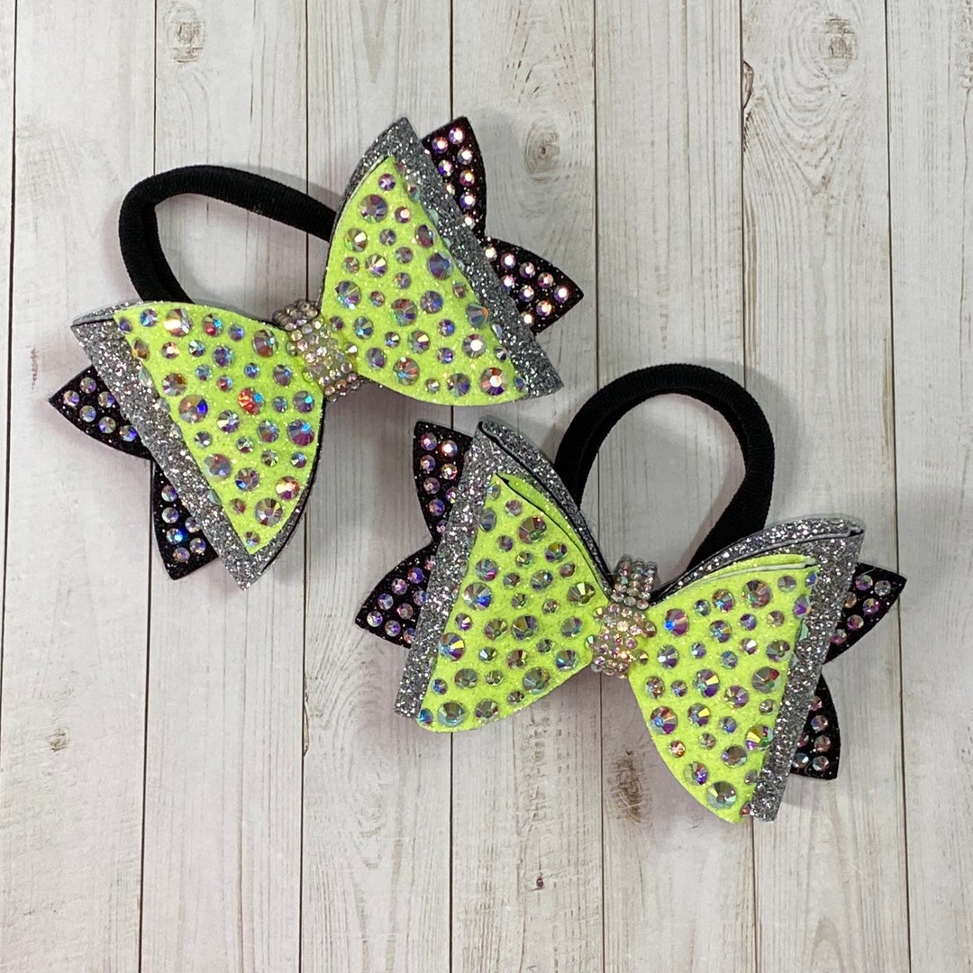 Pigtail Cheer Bow Set, Rhinestone Bows, Competition Bows, Team Bows ...