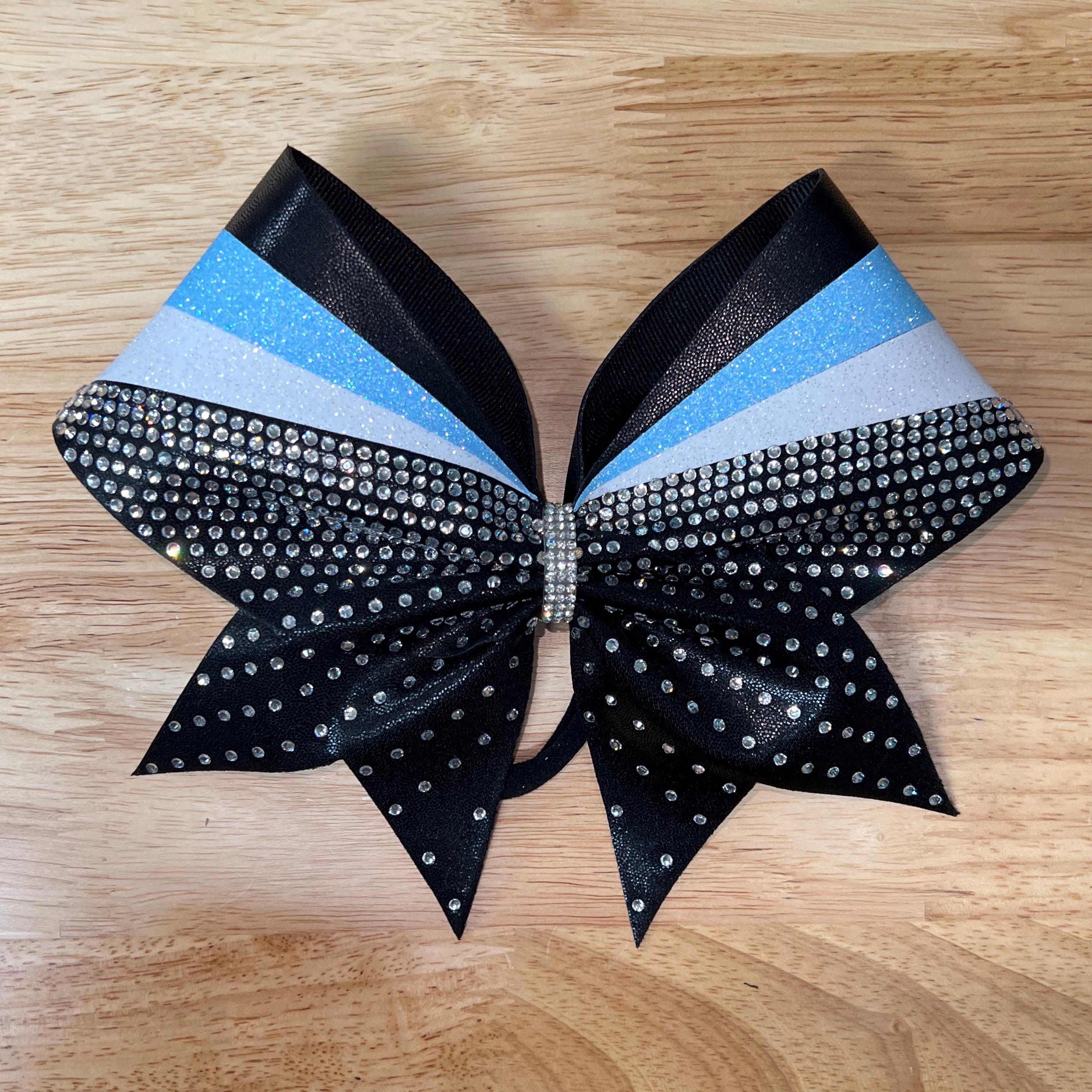 Black Rhinestone Cheer Bow: Competition Allstar Team Hair Bow - Etsy