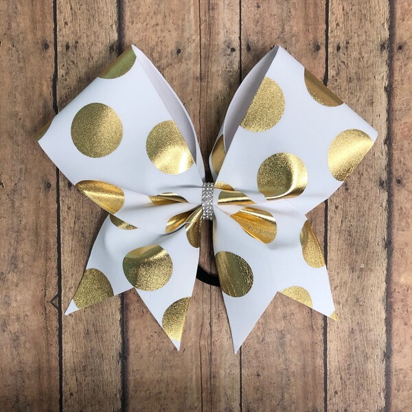 Polka Dot Cheer Bow - Etsy