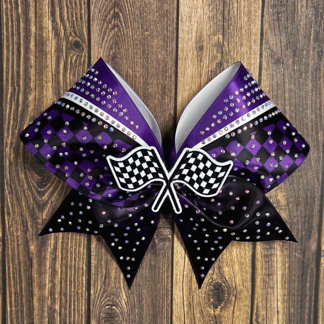 Checkered Rhinestone Cheer Bow: Competition Team Hair Bow - Etsy
