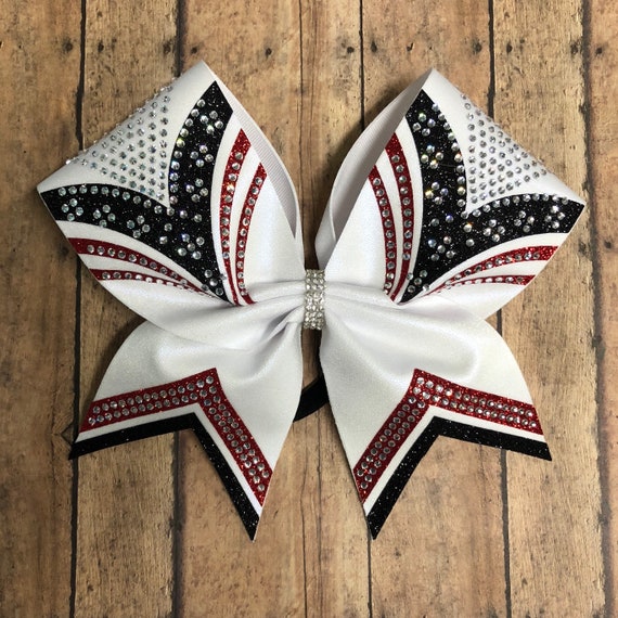 Rhinestone White Cheer Bow - Etsy