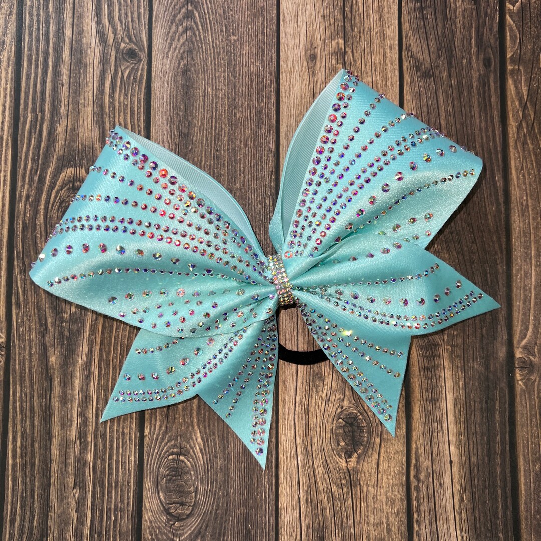 Mint Rhinestone Cheer Bow: Competition Team Hair Bow - Etsy
