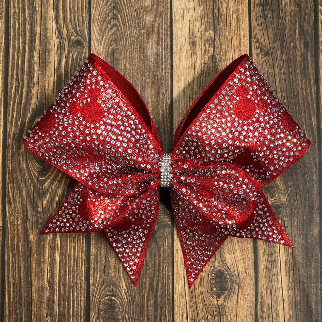 Rhinestone Cheer Bow: Nationals, Summit, Mickey Mouse - Etsy