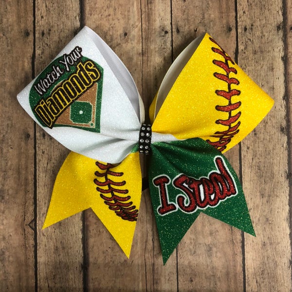 Softball Bows - Etsy