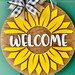 Sunflower Welcome Door Hanger Sign for Front Door Floral Design Gift ...
