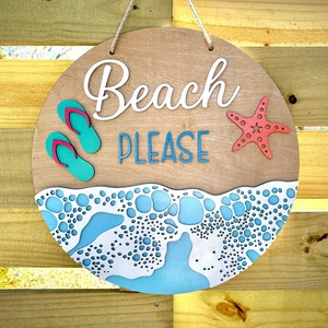 Coastal Door Decoration for Beach Lover Coastal Chic Decor Round Beachy ...