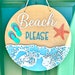 Beach Door Hanger, Ocean Round Wreath, Beach Front Door Decor, Beach ...