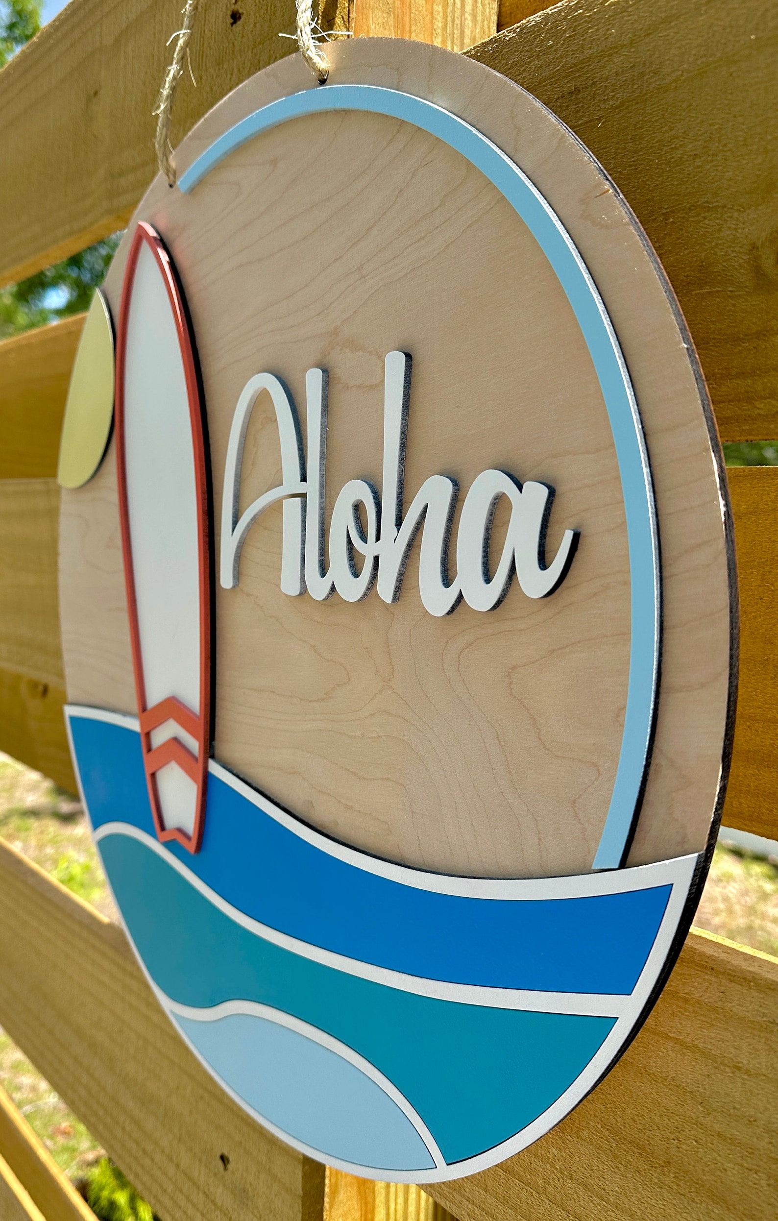Surfboard Door Hanger Aloha Ocean Coastal Chic Door Decoration Beach ...