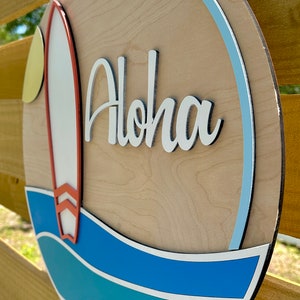 Surfboard Door Hanger Aloha Ocean Coastal Chic Door Decoration Beach ...