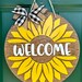 Sunflower Welcome Door Hanger Sign for Front Door Floral Design Gift ...