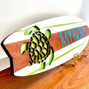Personalized Surfboard Name Sign Wall Art Customizable Handmade Wooden ...