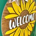 Sunflower Welcome Door Hanger Sign for Front Door Floral Design Gift ...