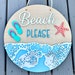 Beach Door Hanger, Ocean Round Wreath, Beach Front Door Decor, Beach ...