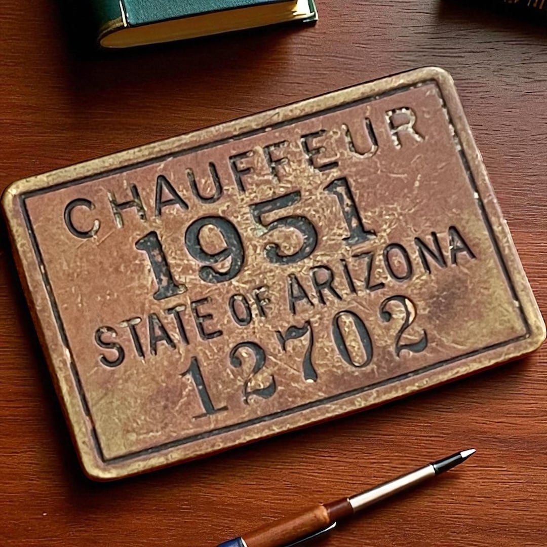 Vintage 1951 Arizona Chauffeur Badge - Missing Hardware CDL Pin - Etsy