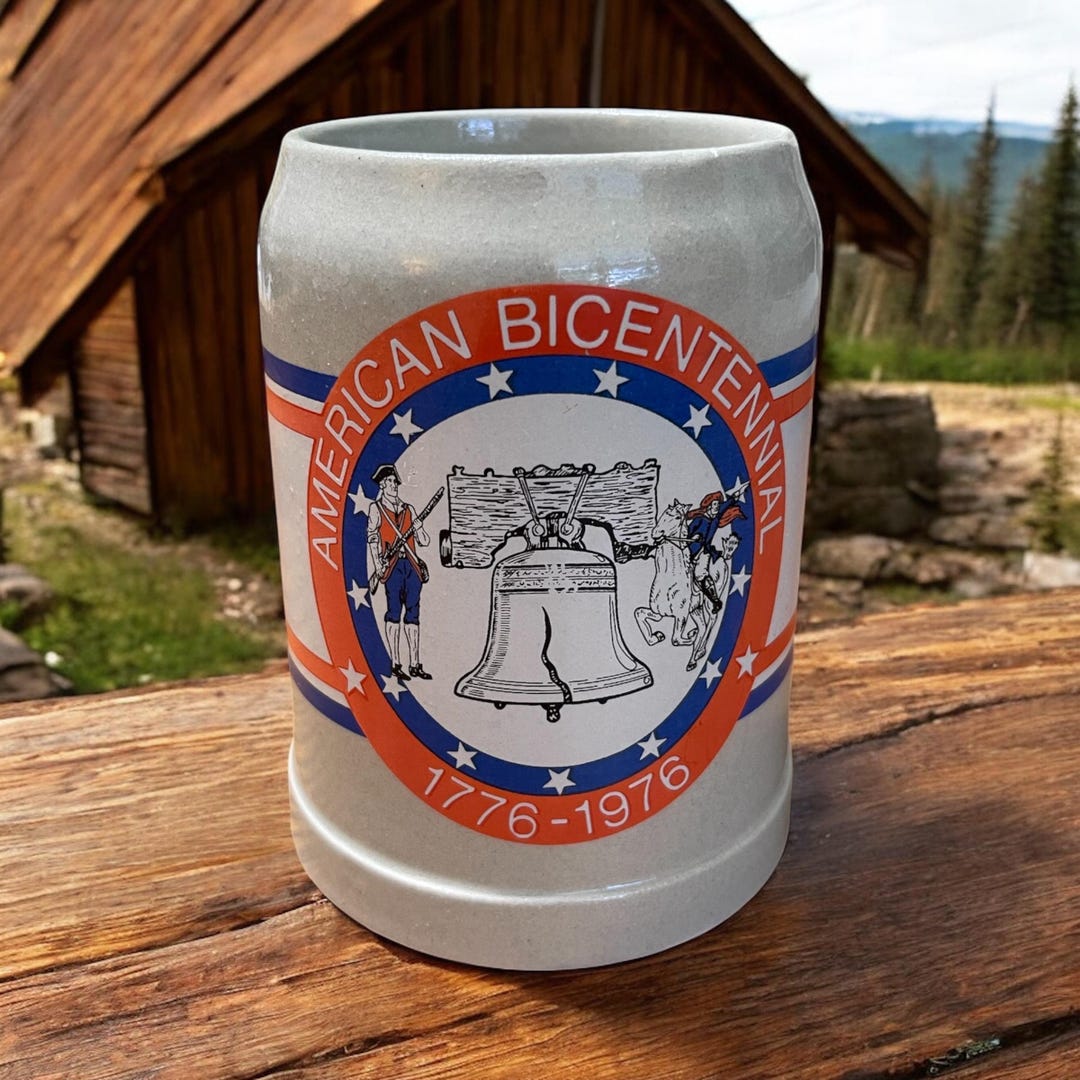 Vintage Bicentennial Beer Stein: 1776-1976 Patriotic Stoneware Mug - Etsy