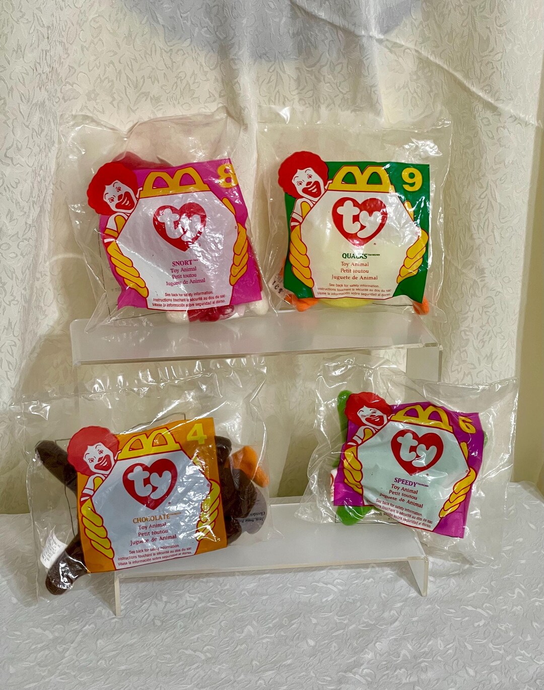 Vintage Mcdonald's Ty Teenie Beanie Babies (1996) - W/orig. Pkg - Snort ...