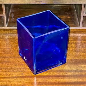 Cobalt Blue Square Glass Vase - Flower Vase - Beautiful Vase - Etsy