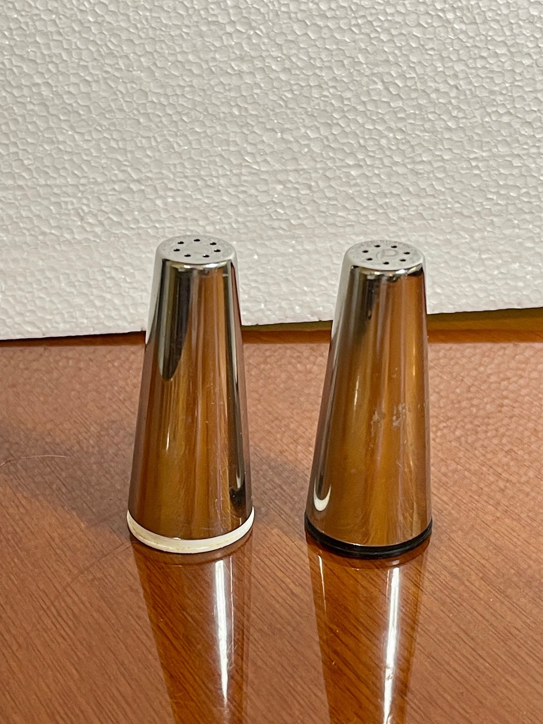 MCM Chrome Salt and Pepper Shakers - Vintage 1970 - Made in the USA - Etsy