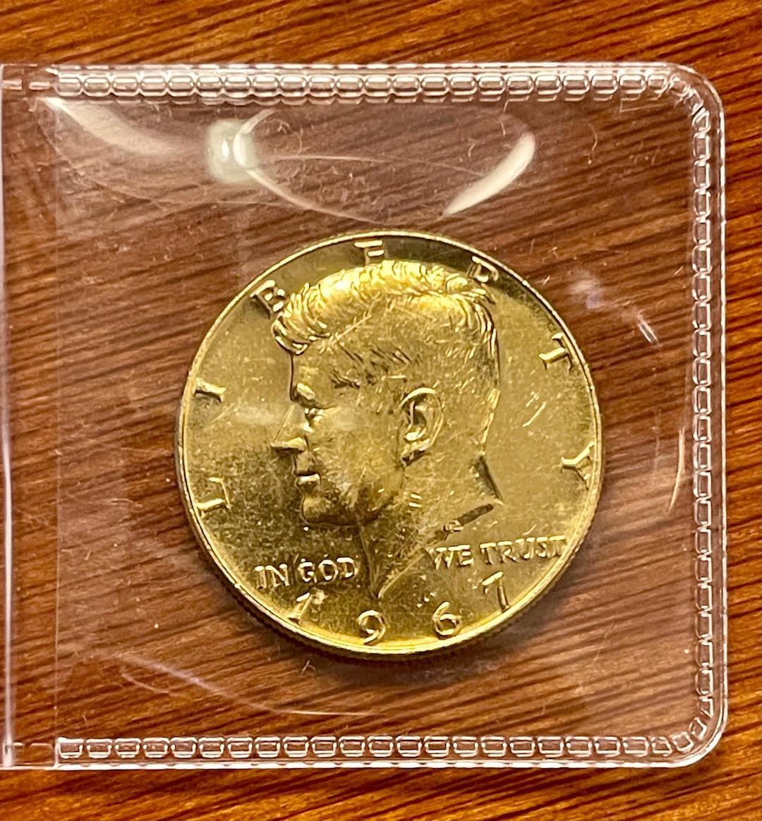 1967 Kennedy Gold Plated Silver 40% Half Dollar Kennedy Half Dollar - Etsy