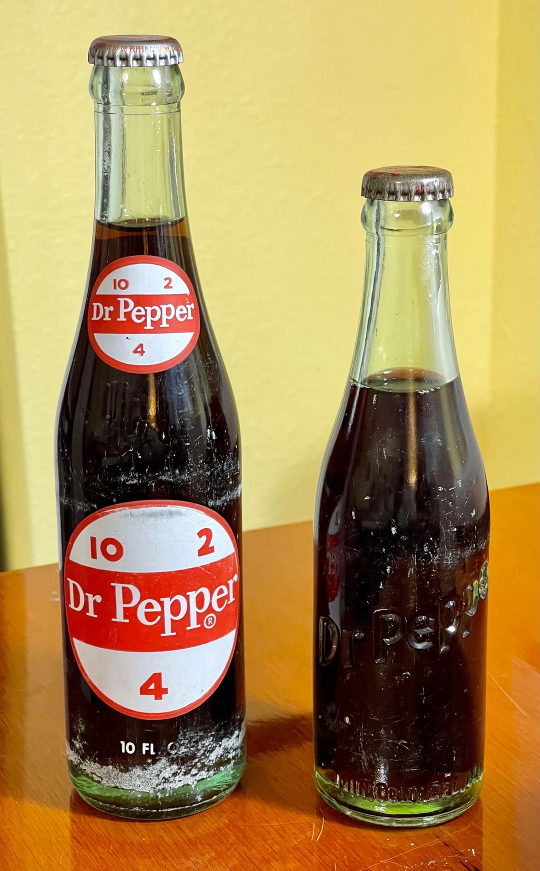Vintage 1970s Dr. Pepper Unopened Glass Soda Bottles - 6 Fl Oz or 10 Fl ...