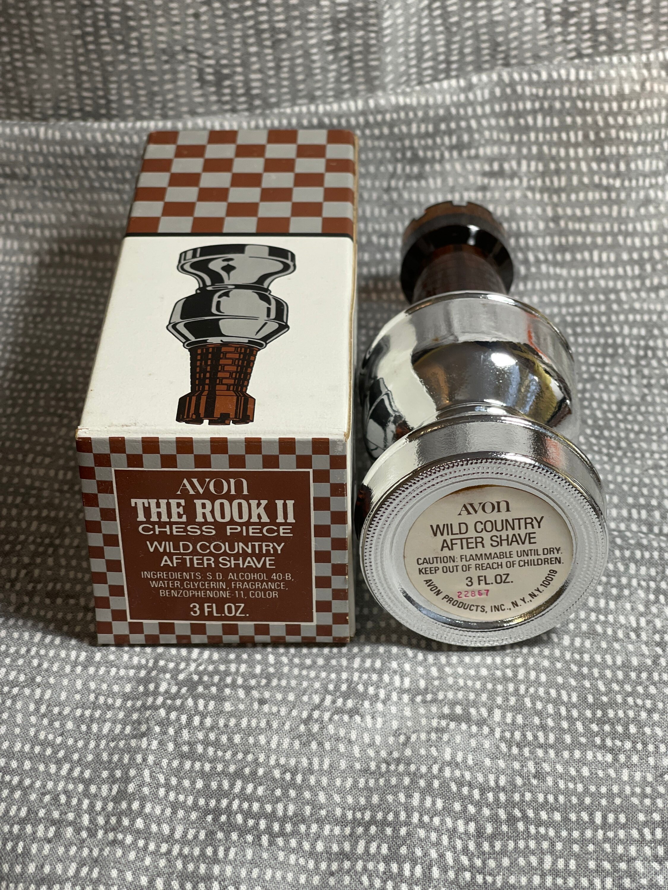 Three Vintage Avon Chess Pieces the Queen II, the Rook II, and the Pawn ...