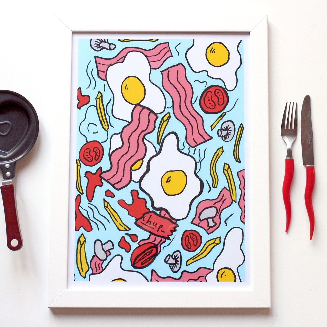 Full Cooked Breakfast Art Print / A3 A4 A5 Sizes Available / - Etsy