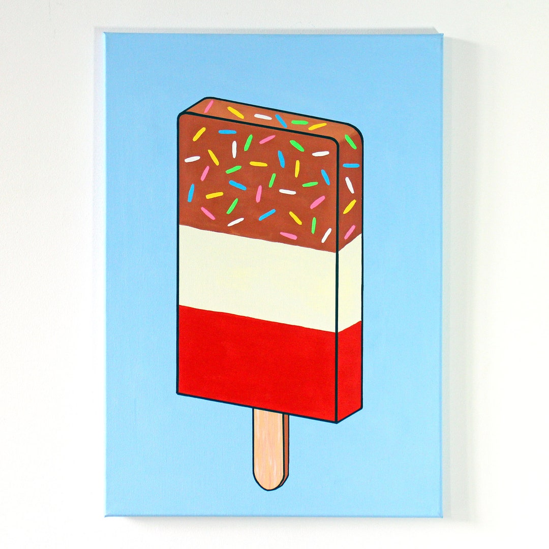 Fab Ice Lolly Pop Art Painting on Canvas, Large Colourful Retro Wall ...
