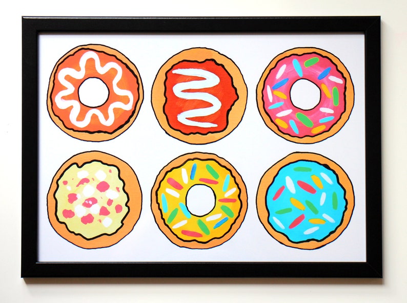 Donuts Pop Art Print / A5 A4 A3 Sizes Available / FREE UK | Etsy