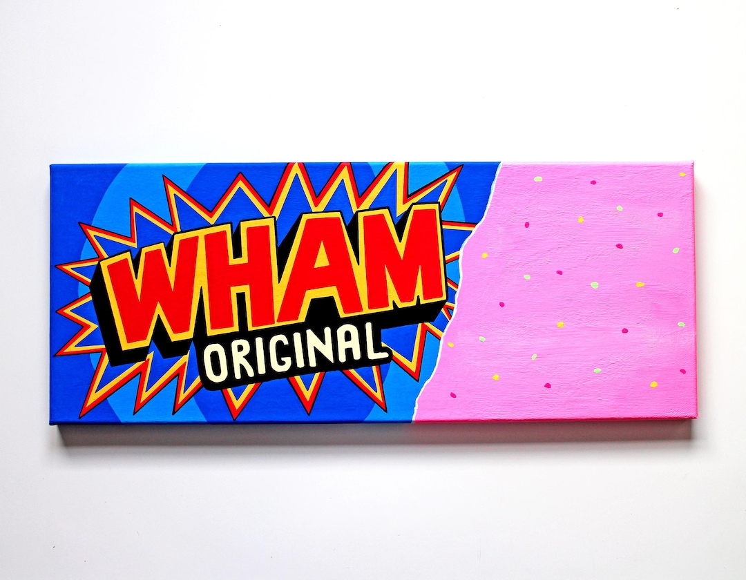 Wham Bar Retro Sweets One-off Pop Art Painting on Canvas Nostalgia Food ...